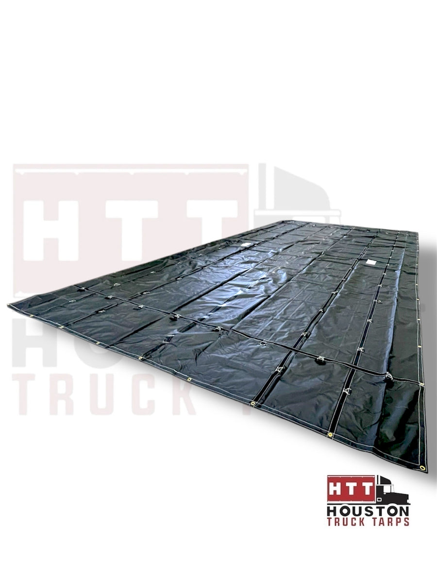 Steel Tarp 16’Wide x 27’Long 14-OZ Black Ripstop – Houston Truck Tarps